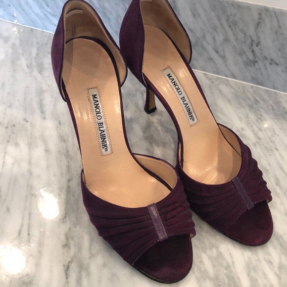 Manolo Blahnik | Shoes | Manolo Blahnik Purple Suede Pumps | Poshmark